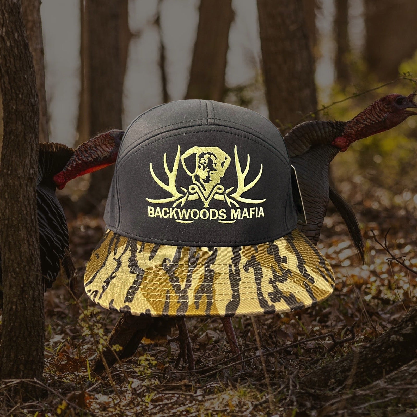 Olive Logo Black/Bottomland Custom 7 Panel – Backwoods Mafia