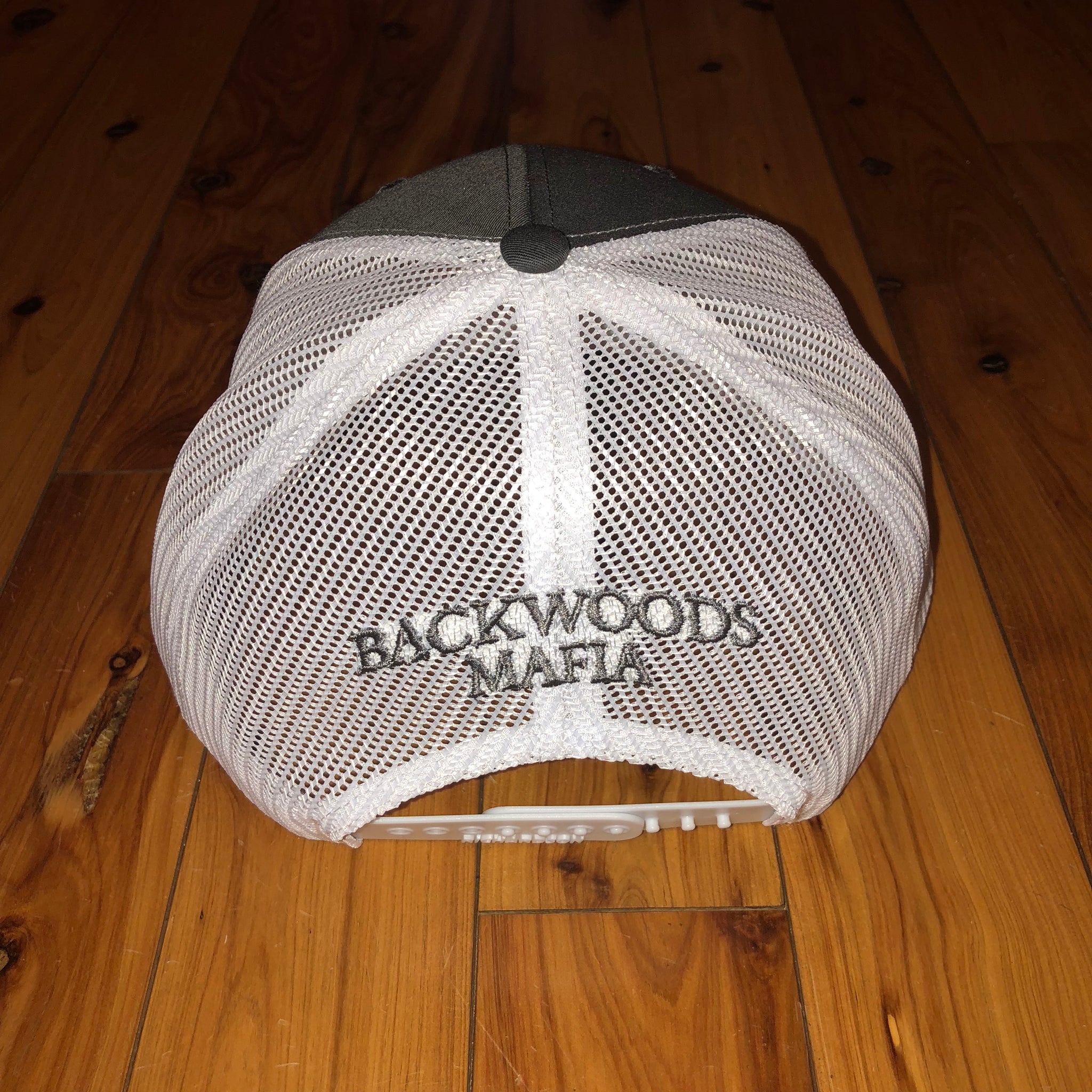 Gray/White Snapback Full Color Logo – Backwoods Mafia